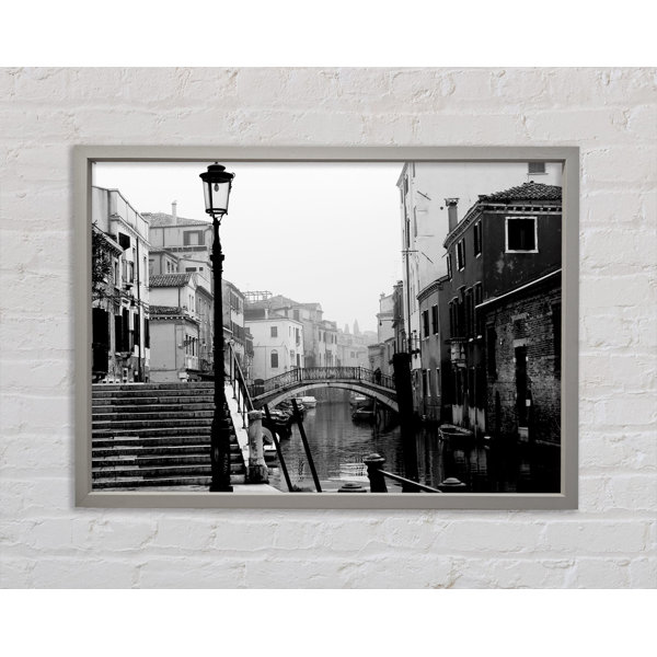 Ebern Designs Venedig Retro Schwarz und Weiß - Einzelbildrahmen Kunstdrucke auf Leinwand ...